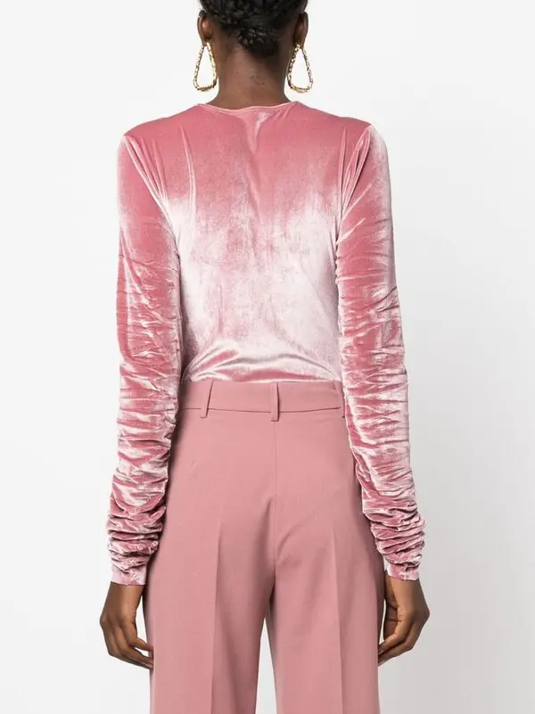 IOANA CIOLACU Velvet-effect Gathered-detail Body