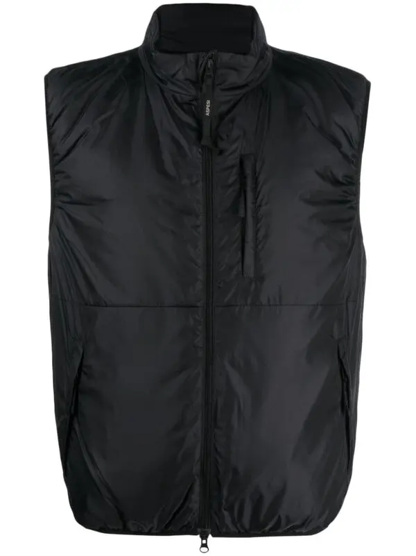 Aspesi Padded High-neck Gilet - Black