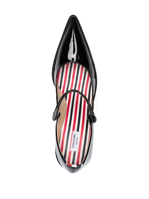 Thom Browne Cross-strap Mary Jane Patent Pumps