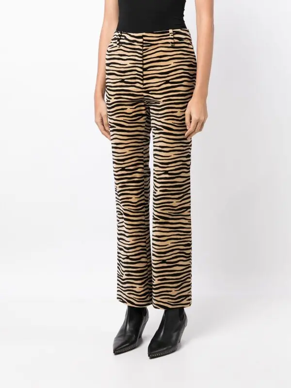 Rabanne Tiger-print Straight-leg Trousers
