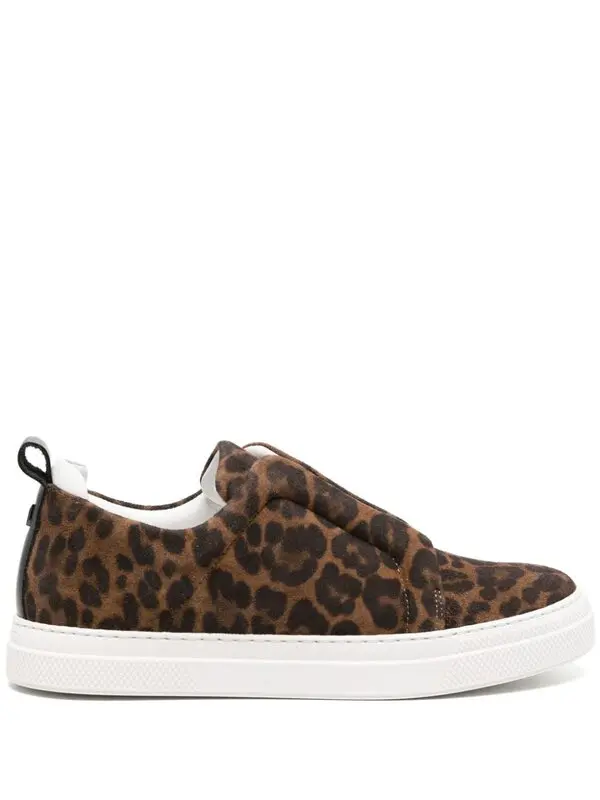 Pierre Hardy Leopard-pattern Slider Sneakers - Brown