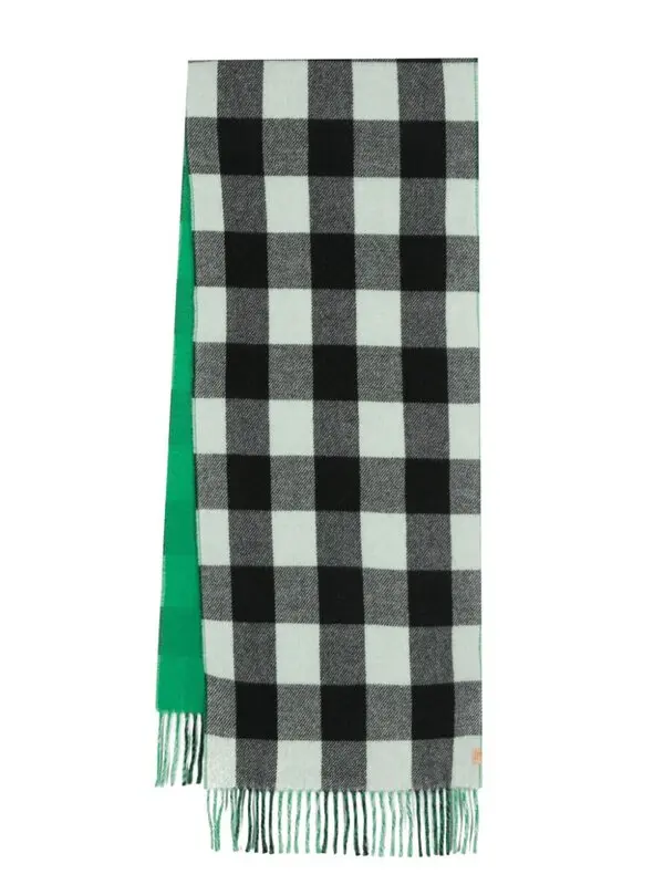 Woolrich Reversible Gingham-check Wool Scarf - Green