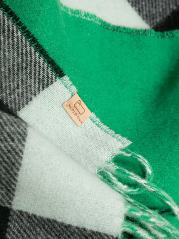 Woolrich Reversible Gingham-check Wool Scarf - Green