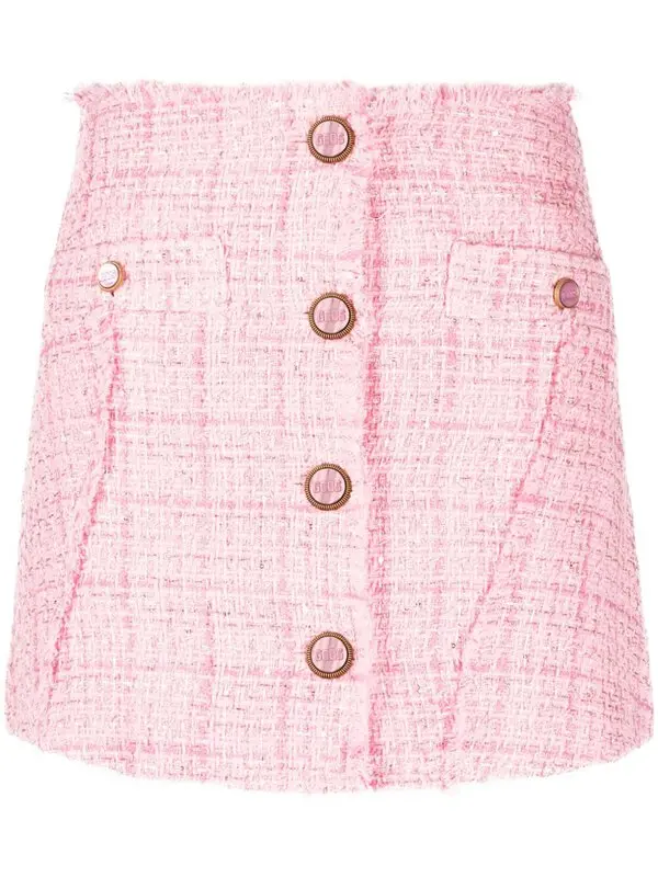 Gcds Tweed Miniskirt - Pink