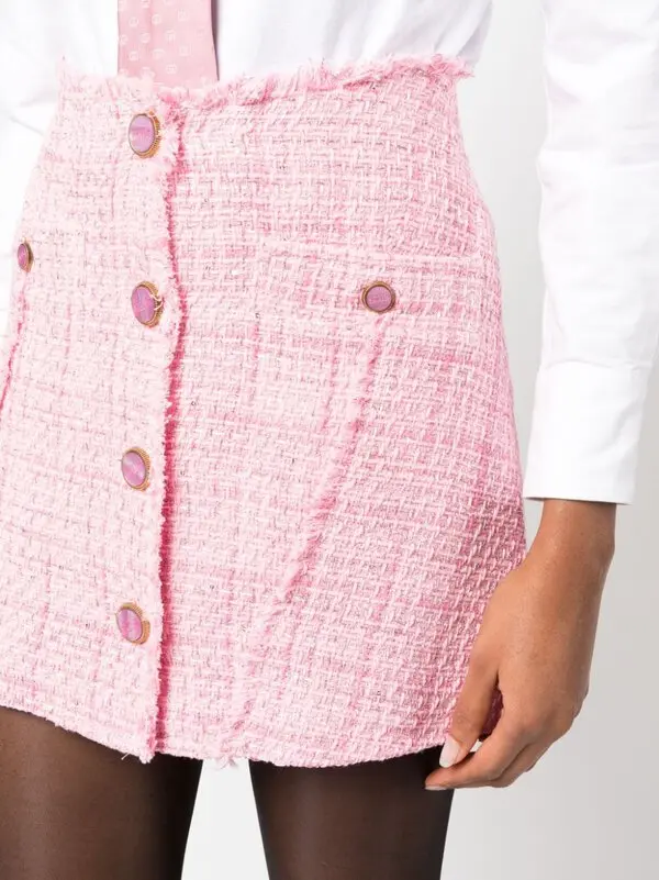 Gcds Tweed Miniskirt - Pink