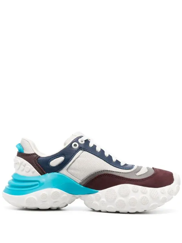 Camper Colour-block Panelled Leather Sneakers - Blue