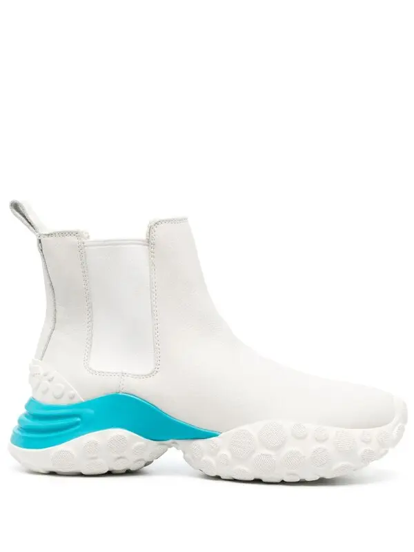 Camper Contrasting-sole Leather Boots - White