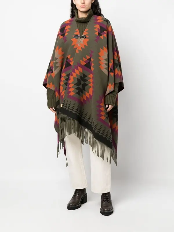 Woolrich Ikat-print Wool-blend Cape