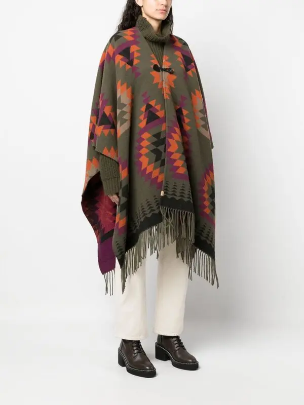 Woolrich Ikat-print Wool-blend Cape
