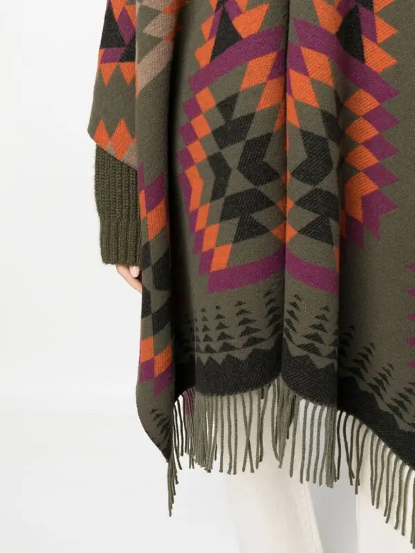 Woolrich Ikat-print Wool-blend Cape