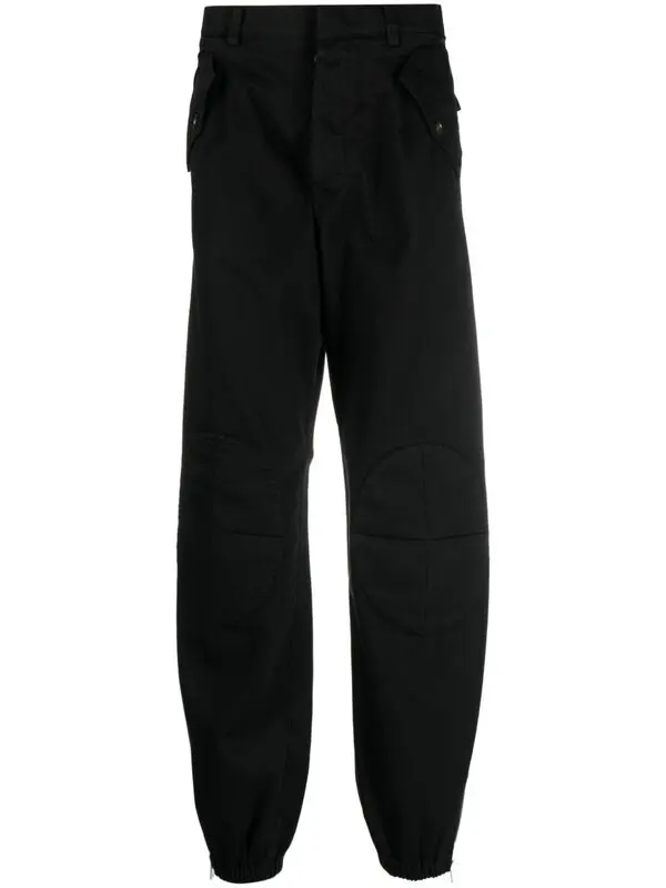 WINNIE N.Y.C Cotton Trousers With Knee-pads - Black