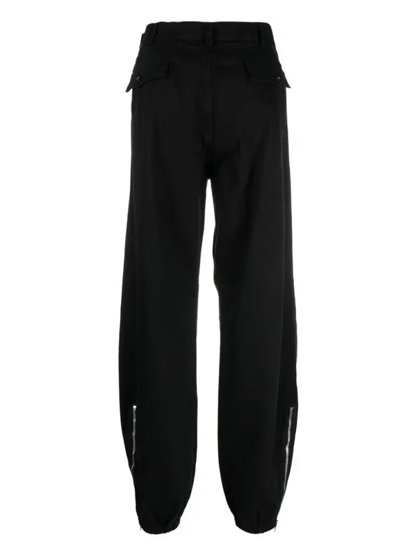 WINNIE N.Y.C Cotton Trousers With Knee-pads - Black