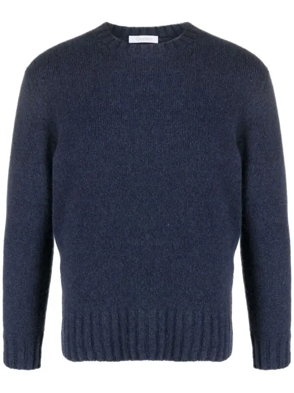 CRUCIANI Crew-neck Fine-knit Jumper - Blue