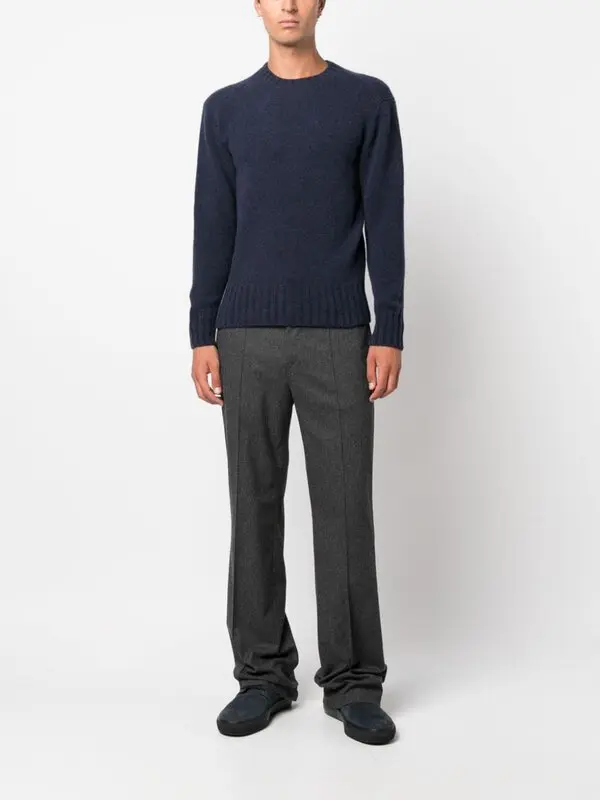 CRUCIANI Crew-neck Fine-knit Jumper - Blue