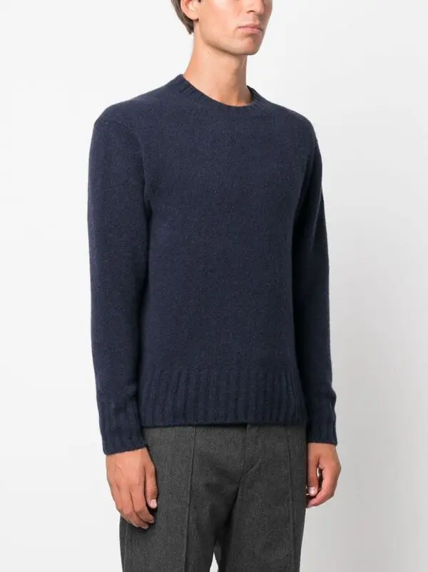 CRUCIANI Crew-neck Fine-knit Jumper - Blue