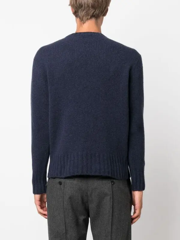 CRUCIANI Crew-neck Fine-knit Jumper - Blue
