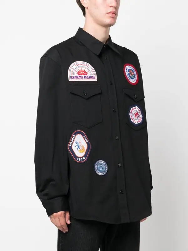 Kenzo Appliqué-logo Cotton Shirt