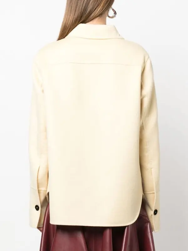 JIL SANDER Buttoned-up Cashmere Shirt Jacket - Yellow