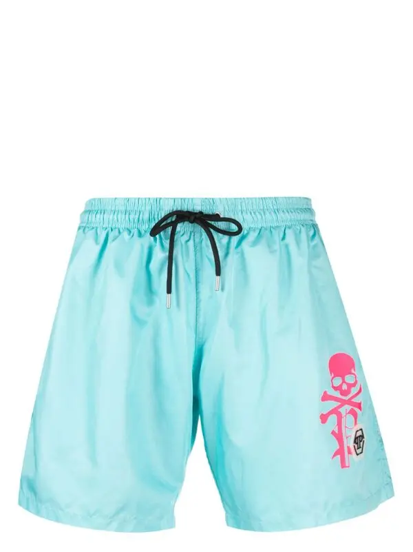 Philipp Plein Logo-print Swim Shorts - Blue