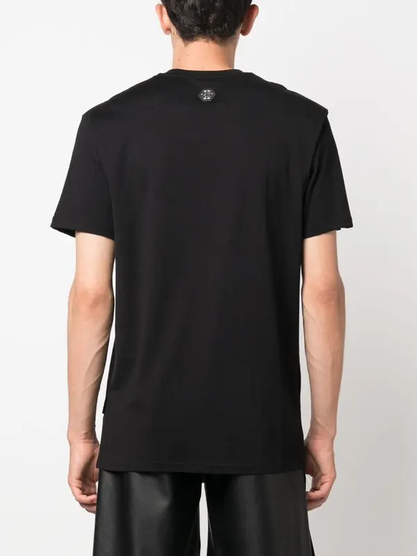 Philipp Plein Embellished-logo Detail T-shirt - Black