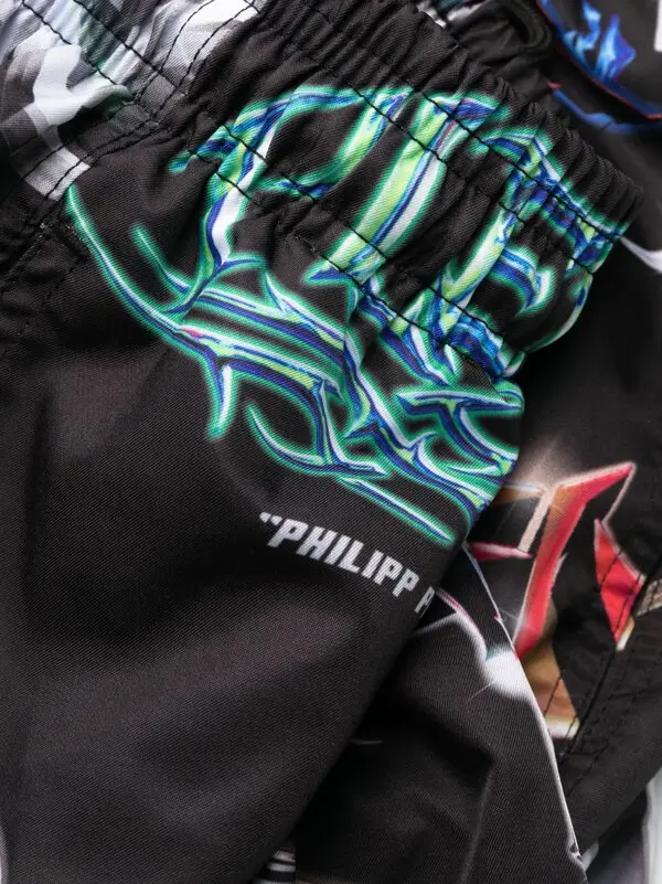 Philipp Plein Logos Logo-print Swim Shorts