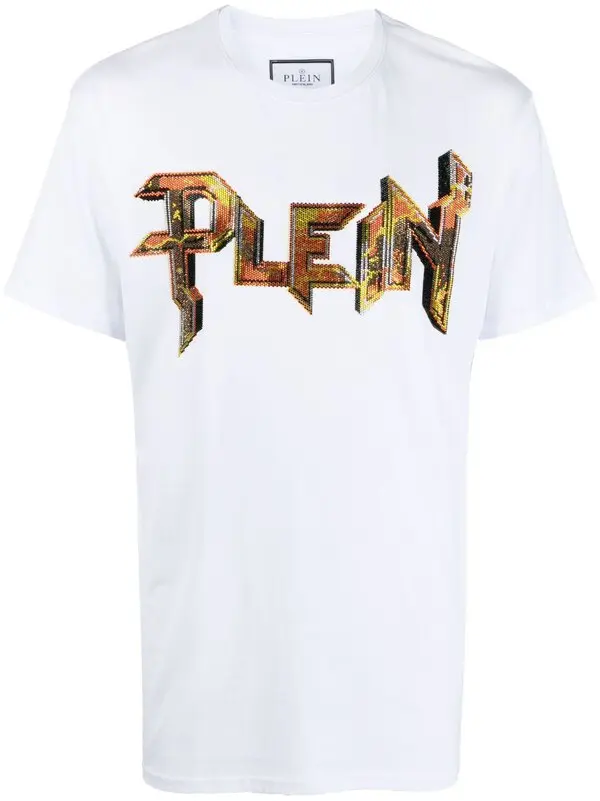 Philipp Plein Crystal-embellished Logo T-shirt - White