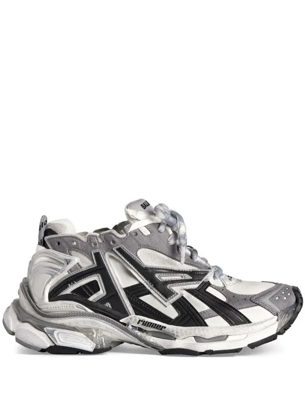 Balenciaga Runner Panelled Sneakers - Grey