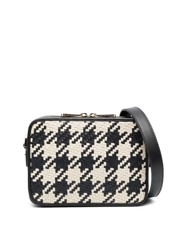 ASPINAL OF LONDON Woven Houndstooth Crossbody Bag