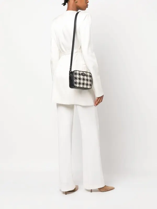 ASPINAL OF LONDON Woven Houndstooth Crossbody Bag
