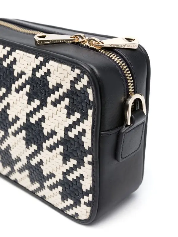 ASPINAL OF LONDON Woven Houndstooth Crossbody Bag
