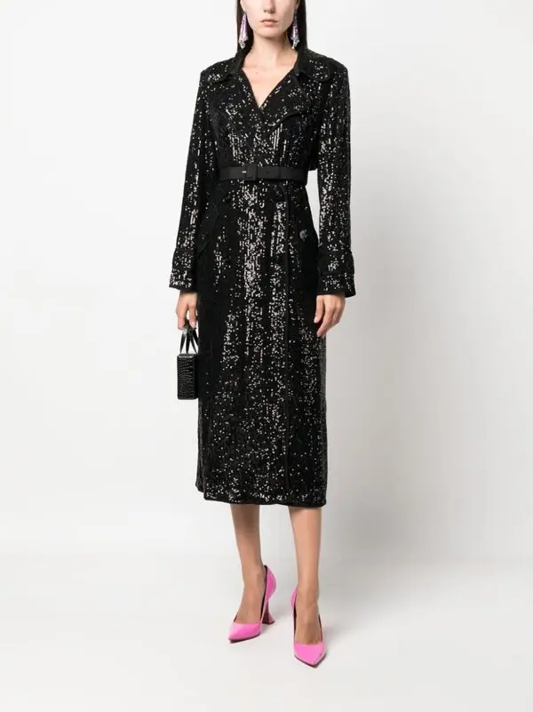 SELF-PORTRAIT Sequined Embellishment Coat