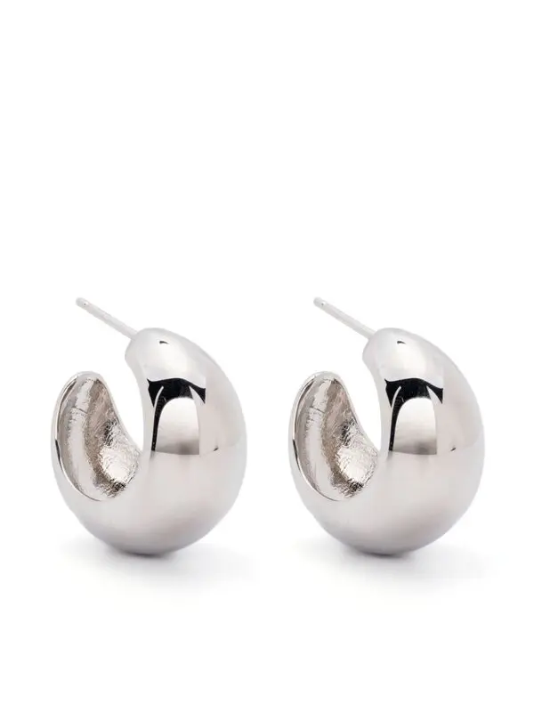 Isabel Marant Shiny Crescent Hoop Earrings - Silver