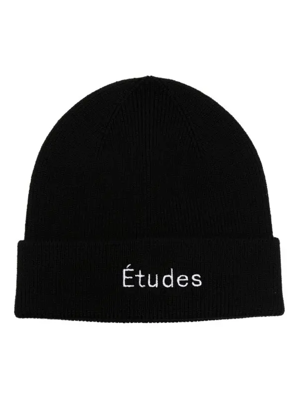 ÉTUDES STUDIO Logo-embroidered Wool Beanie - Black