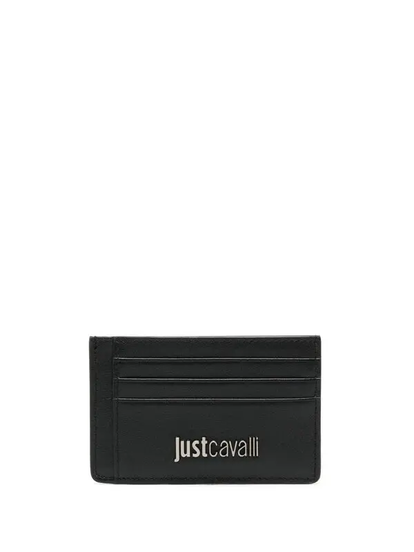 Just Cavalli Logo-lettering Leather Cardholder - Black