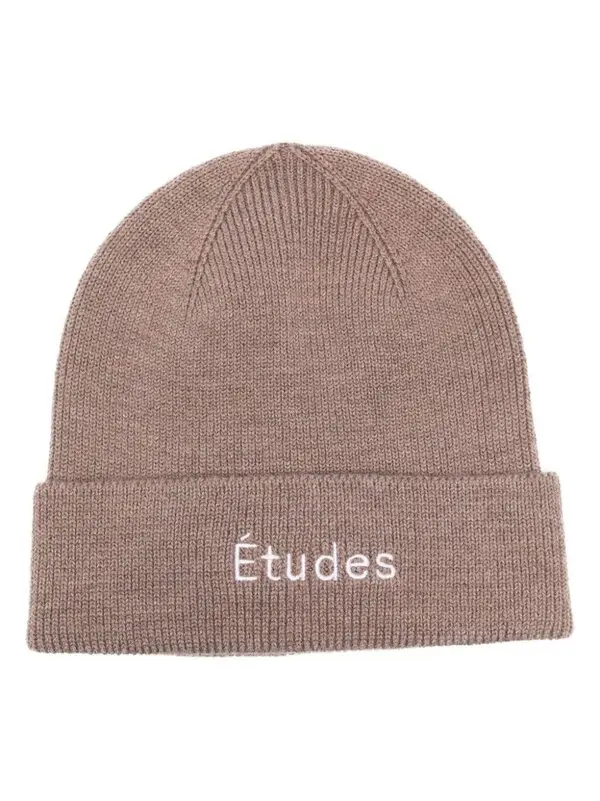 ÉTUDES STUDIO Logo-embroidered Wool Beanie - Brown