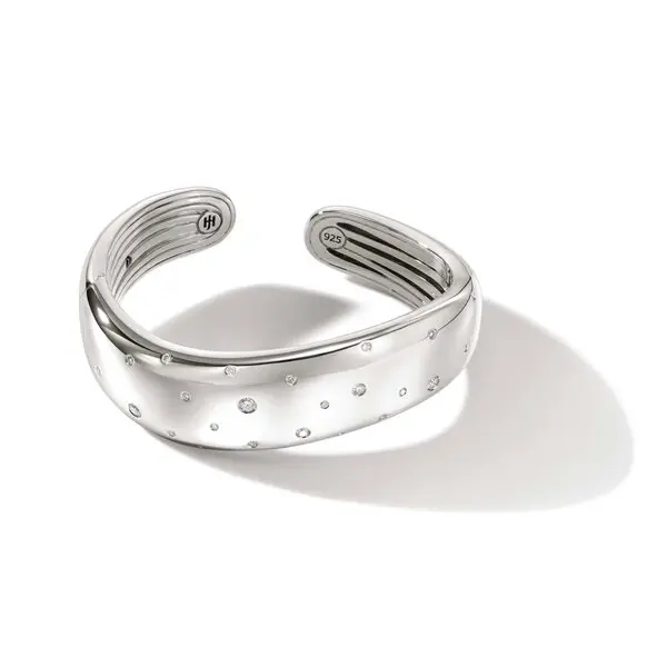 john hardy - John Hardy Surf Hinged Cuff Bracelet In Sterling Silver With Diamonds