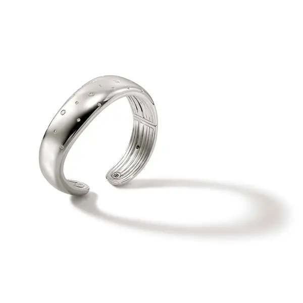 john hardy - John Hardy Surf Hinged Cuff Bracelet In Sterling Silver With Diamonds