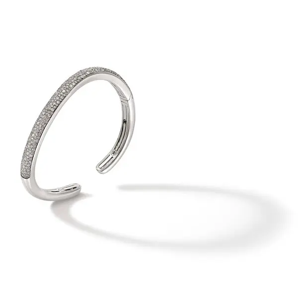 John Hardy Surf Hinged Cuff With Diamonds