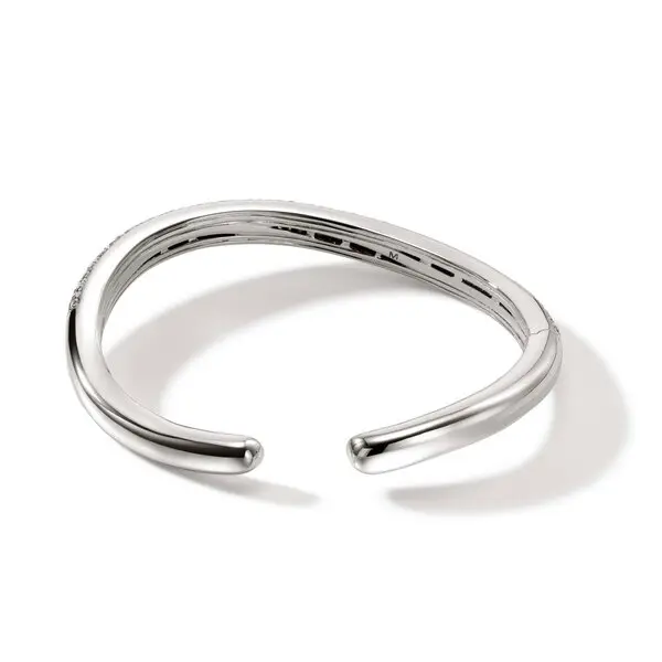 John Hardy Surf Hinged Cuff With Diamonds