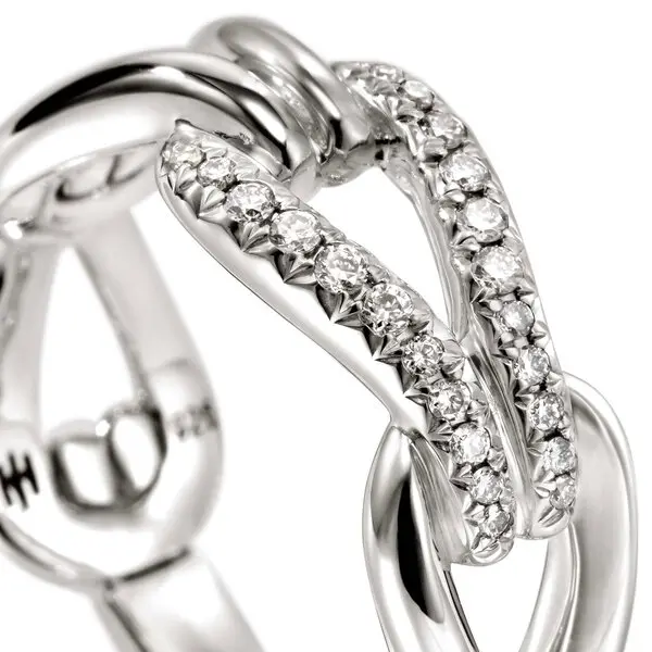 John Hardy Surf Link Ring With Diamonds