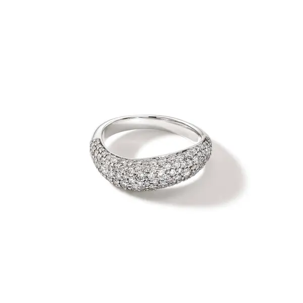 John Hardy Sculptural Ring With Diamonds - Sterling Silver