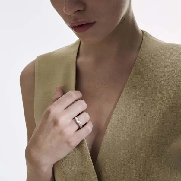 John Hardy Sculptural Ring With Diamonds