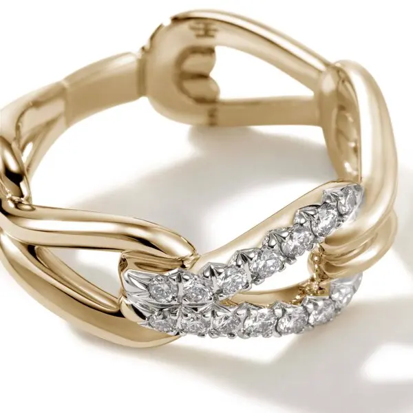 John Hardy Surf Link Ring With Diamonds