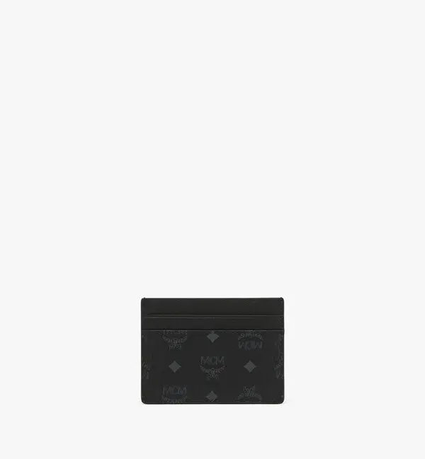 Mcm Aren Card Case In Visetos - Black