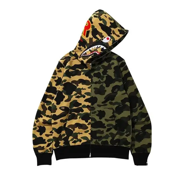 A BATHING APE 1st Camo Half Shark Full Zip Hoodie - Multicolor