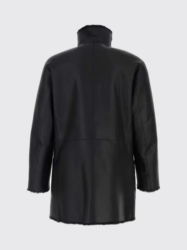 Giorgio Armani Double-breasted Lamb Shearling Coat With High Collar