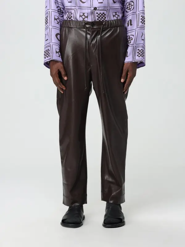 Nanushka Faux Leather Drawstring Trousers - Brown