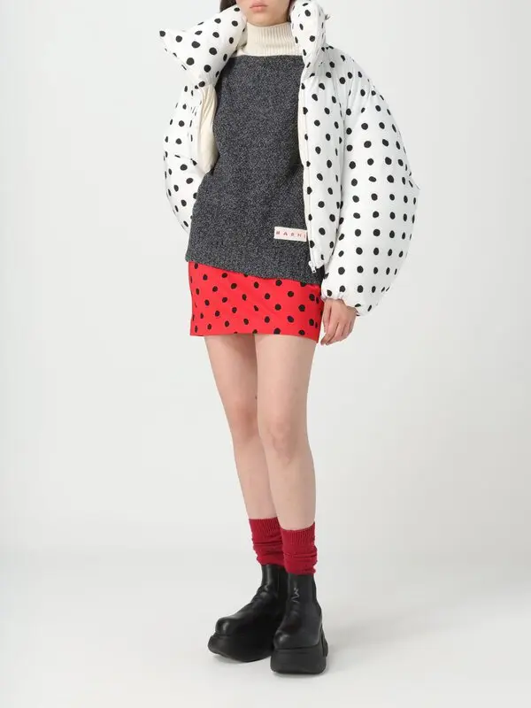 Marni Jacket In Padded Nylon With Polka Dot Print In White - 65