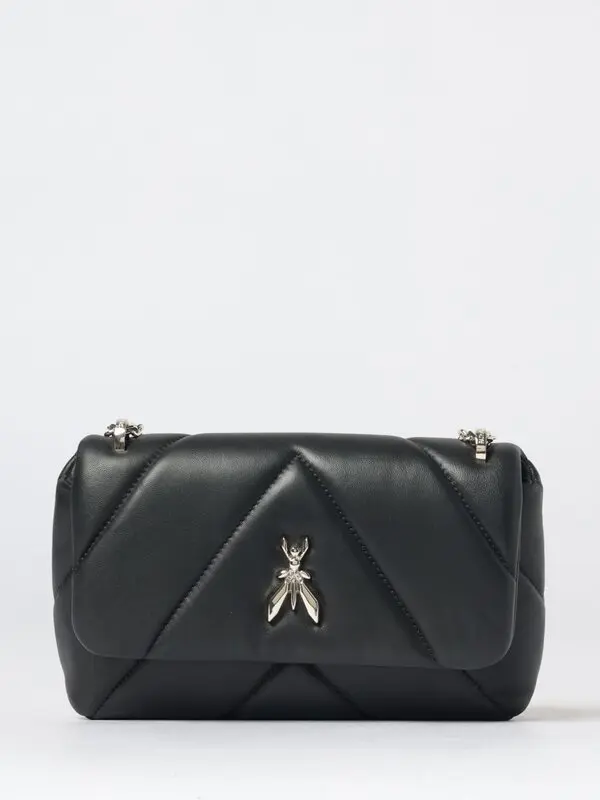 Patrizia Pepe Quilted Crossbody Bag With Chain Strap - Black