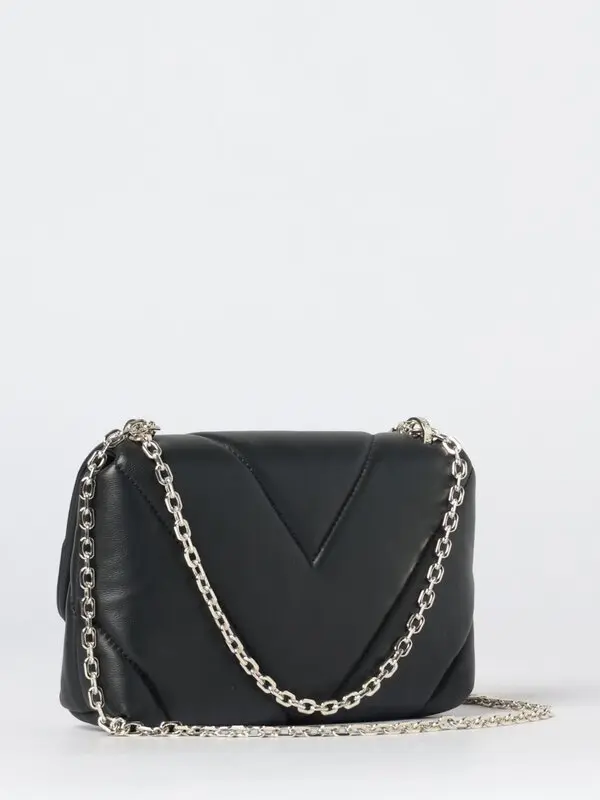 Patrizia Pepe Quilted Crossbody Bag With Chain Strap - Black